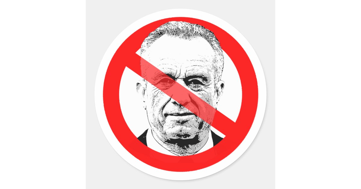 Anti RFK Jr. Crossed Out Face Classic Round Sticker | Zazzle