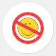 Anti-Smiley Face Classic Round Sticker | Zazzle