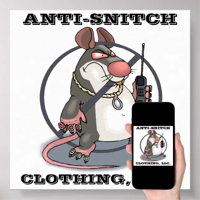Anti-Snitch Giant No Rats Wall Poster | Zazzle