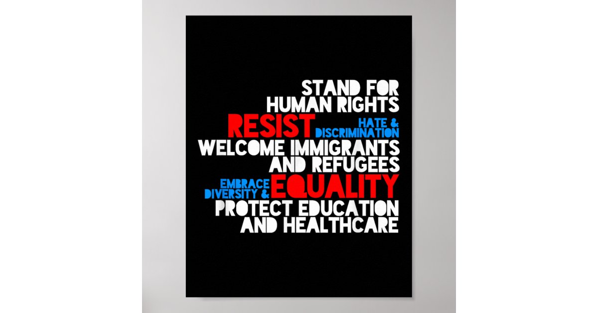 Anti Trump Protest Human Rights Resist Poster | Zazzle