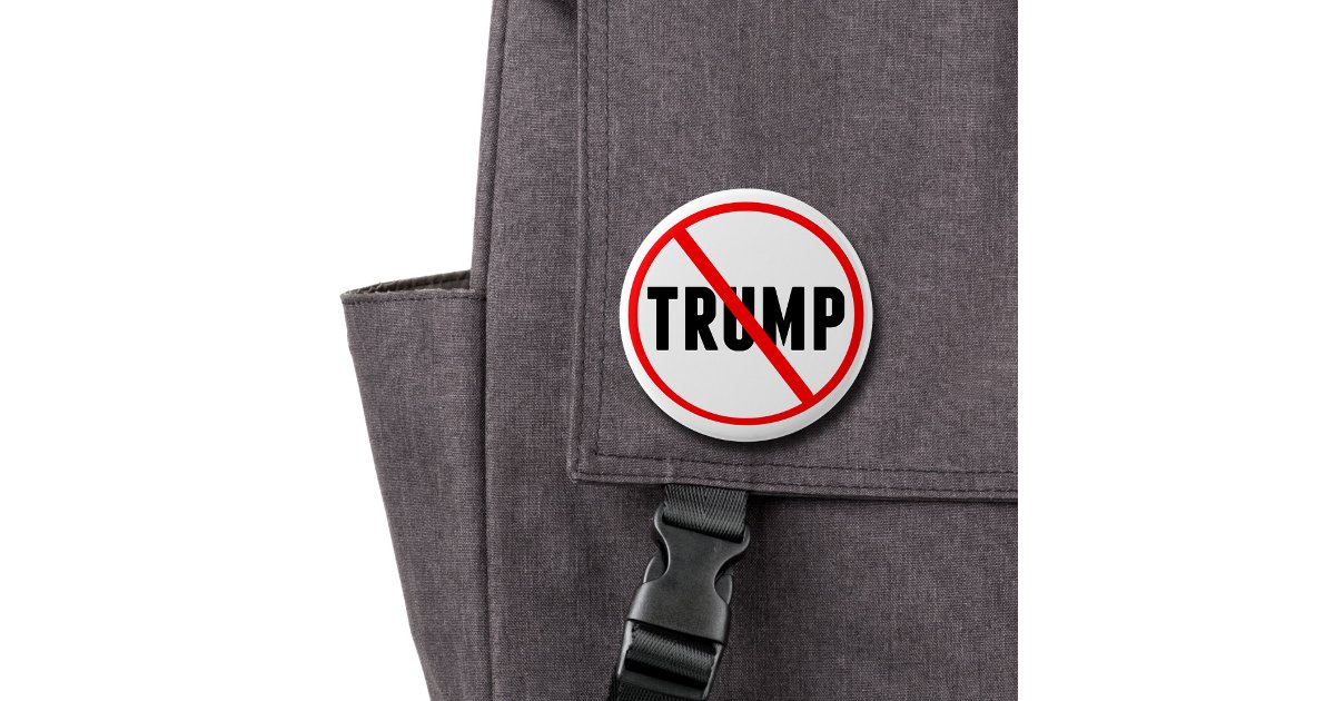 Anti Trump Simple Red Circle X Political Button | Zazzle