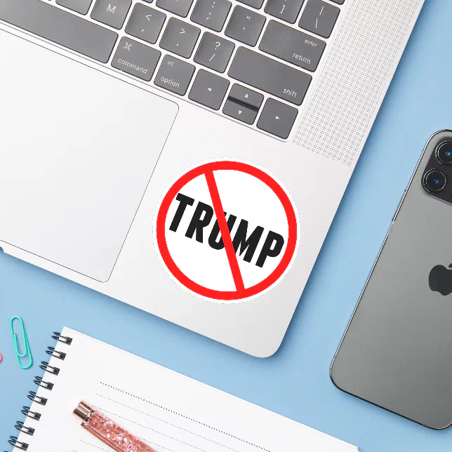 Anti Trump Simple Red Circle X Political Sticker | Zazzle