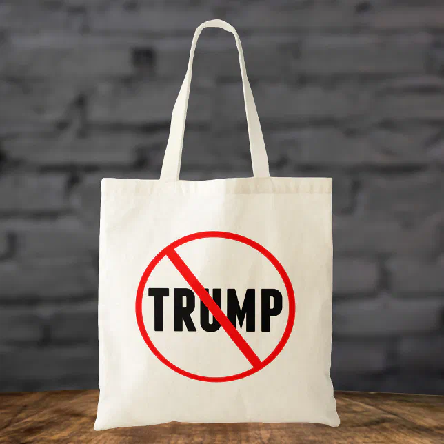 Anti Trump Simple Red Circle X Political Tote Bag | Zazzle