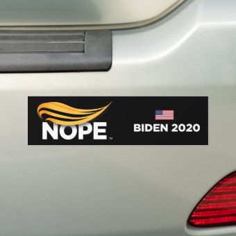 Anti-Trump, Trump Nope, Biden 2020 Bumper Sticker | Zazzle