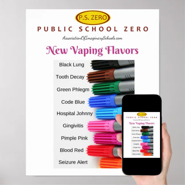 Anti-Vaping Anti-Smoking Health Warning Poster | Zazzle