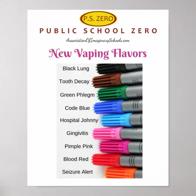 Anti-Vaping Anti-Smoking Health Warning Poster | Zazzle