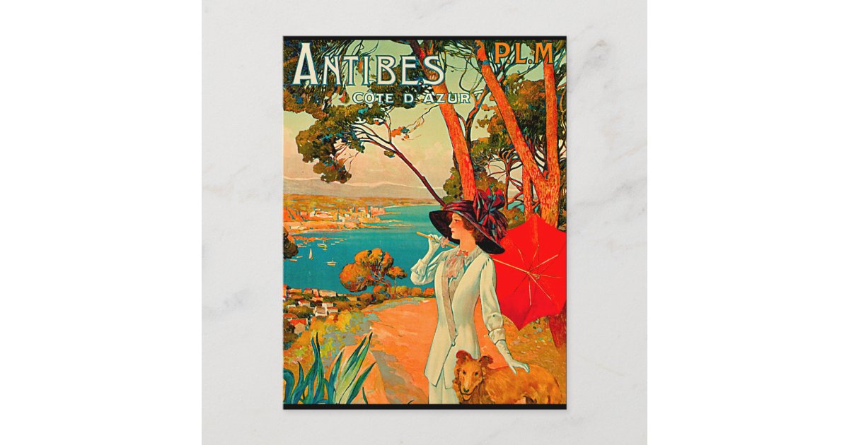 Antibes France Vintage Poster Postcard | Zazzle