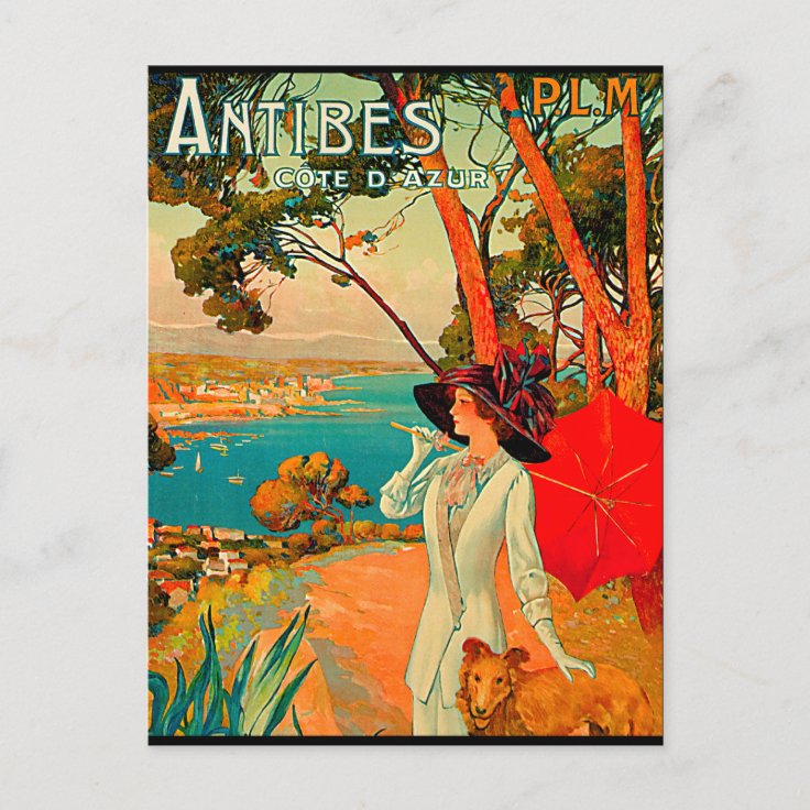 Antibes France Vintage Poster Postcard | Zazzle