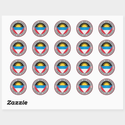 Antigua And Barbuda Round Emblem Classic Round Sticker | Zazzle