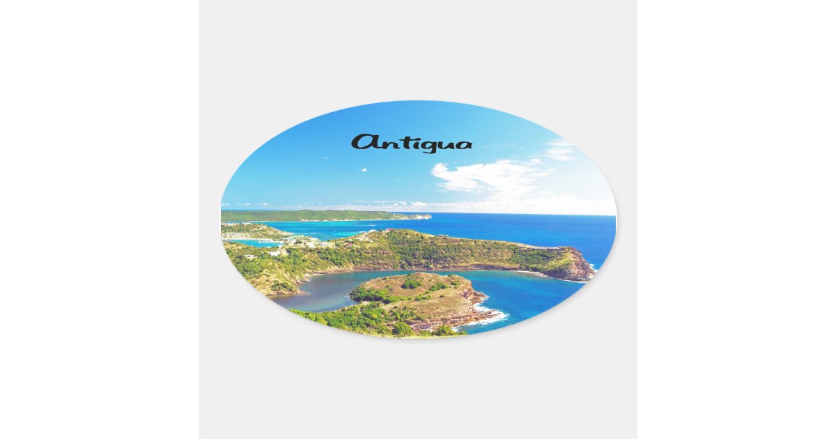 Antigua Oval Sticker | Zazzle