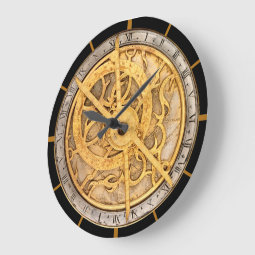 Antique 1600's Astronomical Print Large Clock | Zazzle