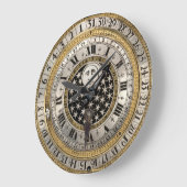 Antique 1650 Calendar Watch Print Large Clock | Zazzle