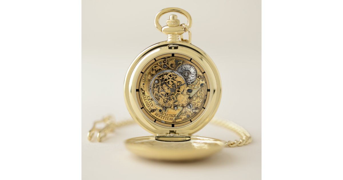 Antique 1700's William Webster Steampunk Print Pocket Watch | Zazzle