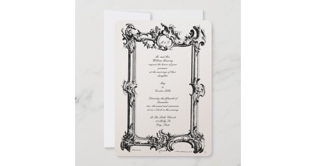 Antique 18th Century Baroque Rococo Frame Invitation | Zazzle