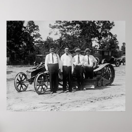Antique 1920s Road Construction Equipment Poster | Zazzle.com