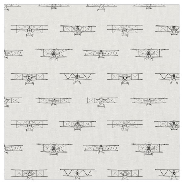 Retro Vintage Airplanes Pattern Antique Old Planes Fabric | Zazzle