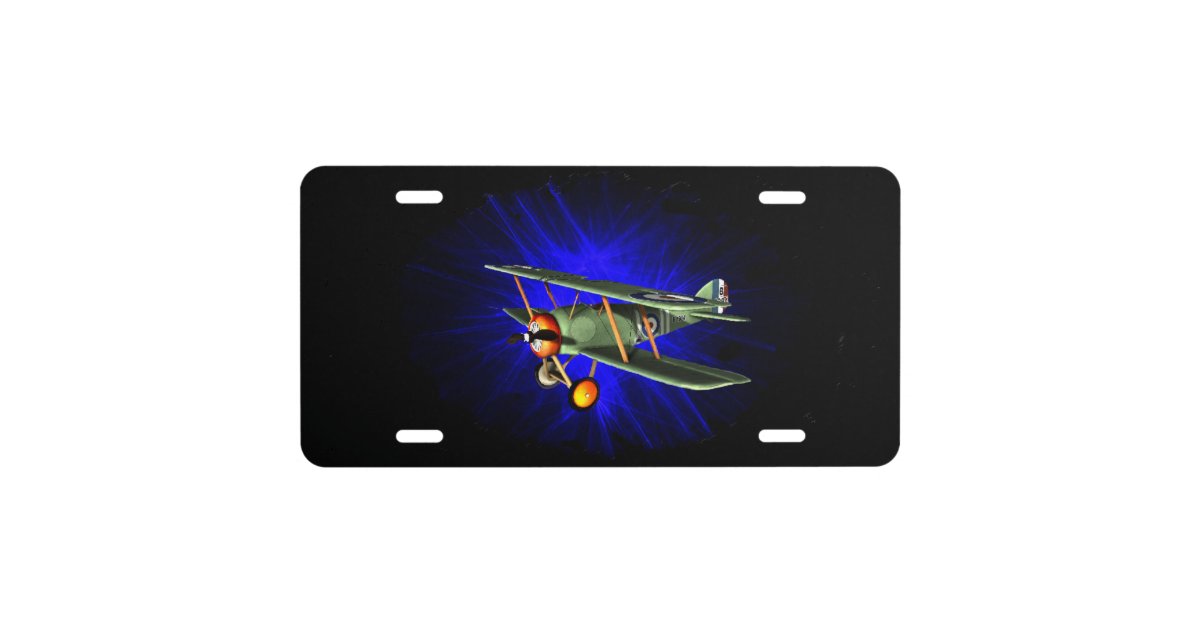 Antique airplane license plate | Zazzle