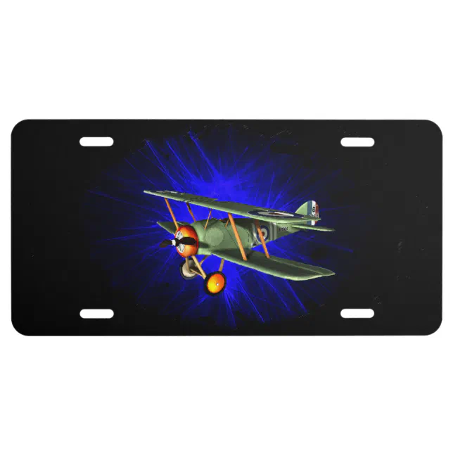 Antique airplane license plate | Zazzle