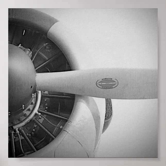 Antique Airplane Propeller Black and White Poster | Zazzle