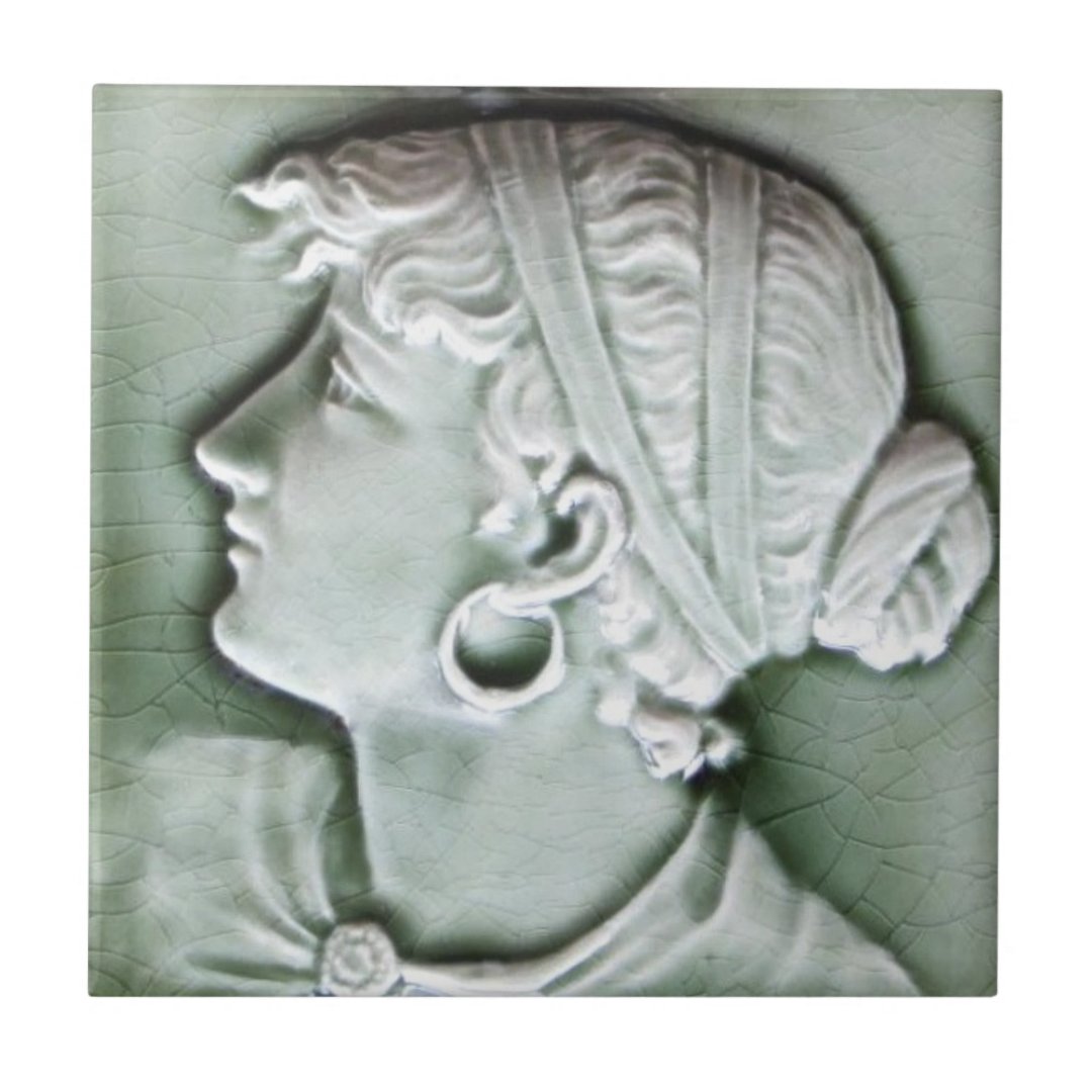 Antique American c1890 Trent Portrait Tile Repro | Zazzle
