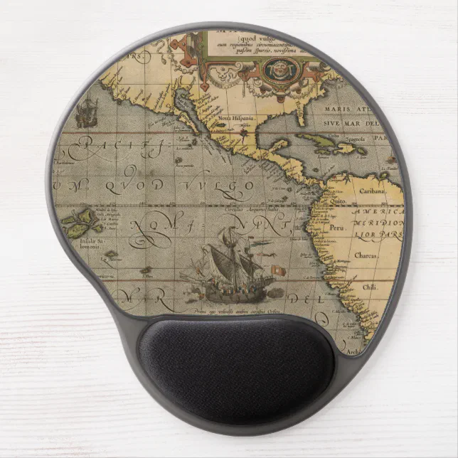 Antique Americas Map Gel Mousepad | Zazzle