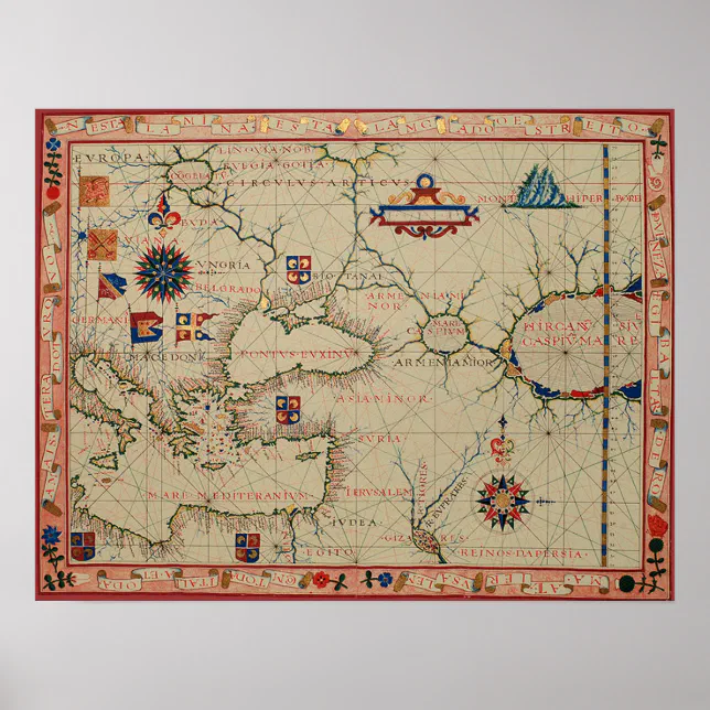 Antique Asia Minor Map Poster | Zazzle
