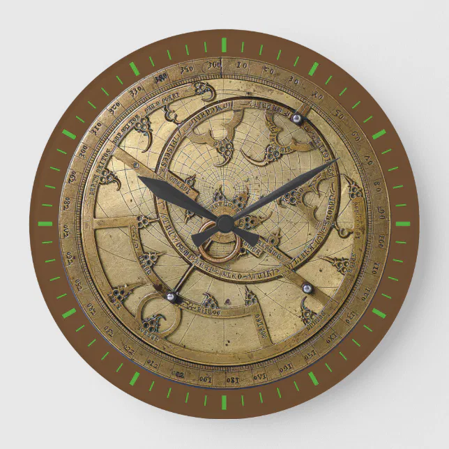 Antique Astrolabe 3 Large Clock | Zazzle