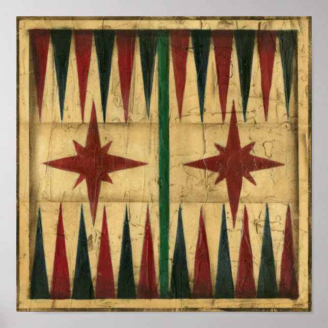 Antique Backgammon Game Board by Ethan Harper Poster | Zazzle