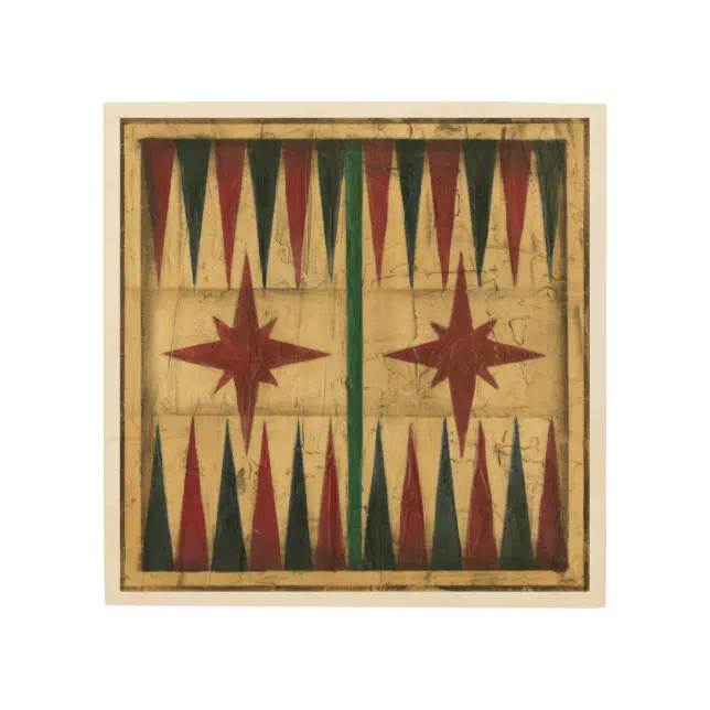 Antique Backgammon Game Board by Ethan Harper Wood Wall Art | Zazzle
