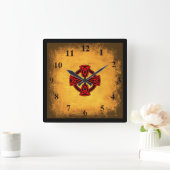 Antique Background Red Celtic Cross Wall Clock | Zazzle
