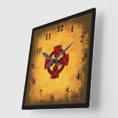 Antique Background Red Celtic Cross Wall Clock | Zazzle