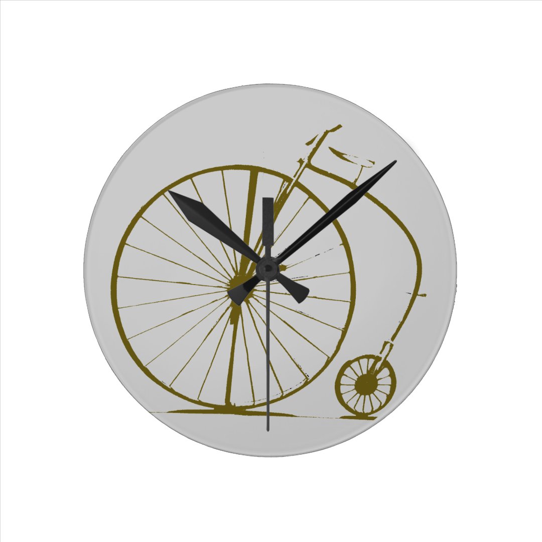 antique bicycle round clock | Zazzle