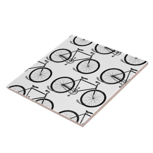 Antique Bicycles Vintage Bike Art CUSTOM BG COLOR Ceramic Tile | Zazzle