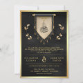 Antique Black Gold Scroll Muslim Wedding Invitation | Zazzle
