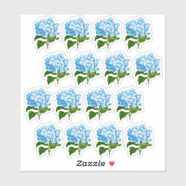 Antique Blue Hydrangea Blossom Stickers | Zazzle