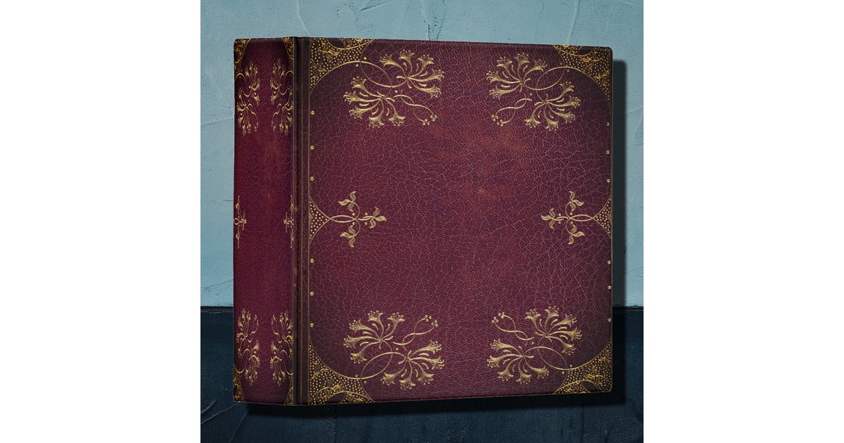 antique book binding - leather look Binder | Zazzle