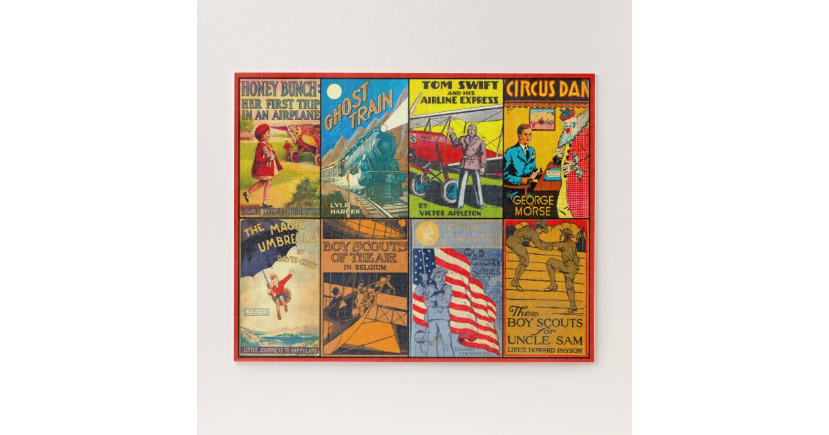 ANTIQUE BOOK COVERS JIGSAW PUZZLE | Zazzle