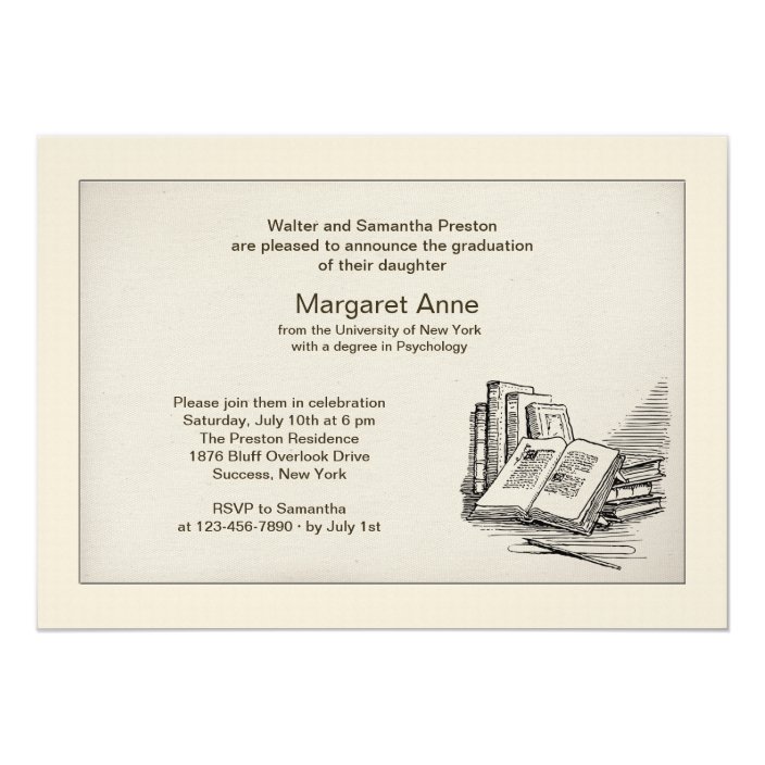 Antique Books Graduation Invitation | Zazzle.com