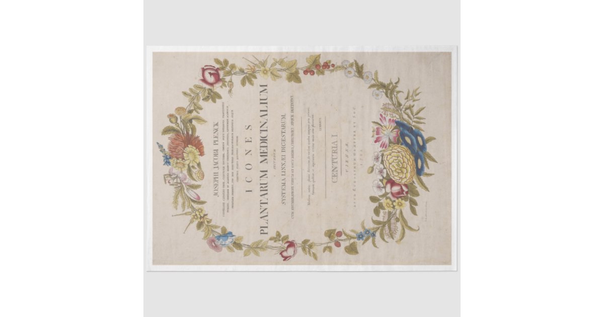 Antique Botanical Wreath Decoupage Tissue Paper | Zazzle