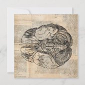 Antique Brain Diagram Old Fashioned Art Invitation | Zazzle