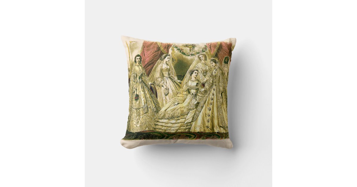 Antique Bride Vintage Wedding Throw Pillow | Zazzle
