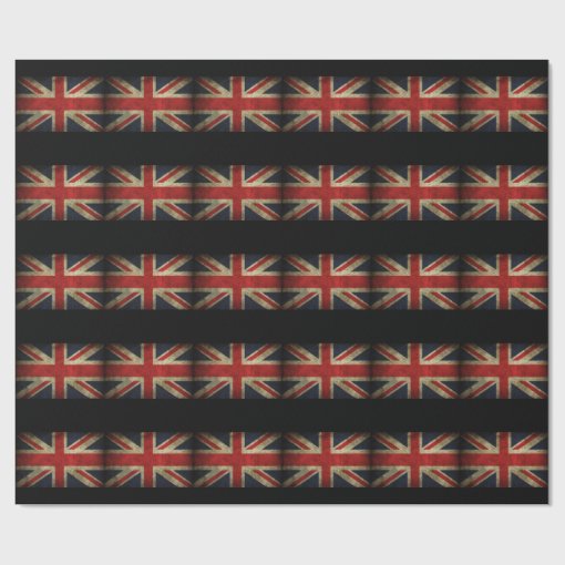 Antique British Union Jack Flag UK Wrapping Paper | Zazzle