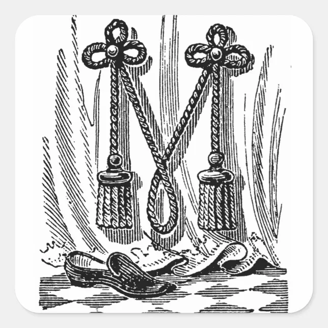 Antique Calligraphy Masonic Symbols Letter M Square Sticker | Zazzle