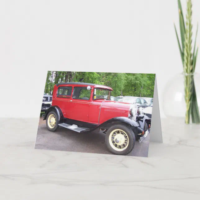 ANTIQUE CAR BIRTHDAY CARD | Zazzle