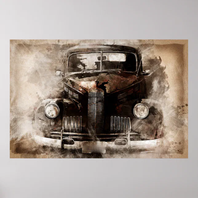 Antique Car Poster | Zazzle