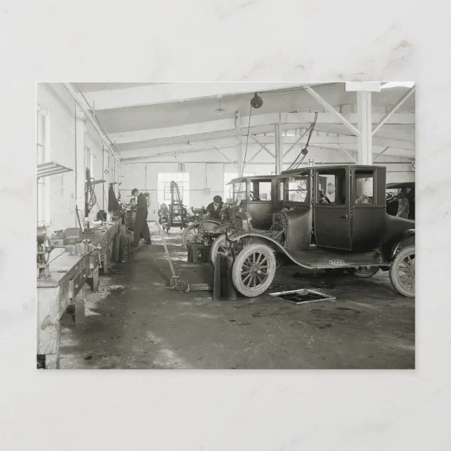 Antique Car Repair Garage, early 1900s Postcard | Zazzle