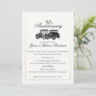 Antique Car Wedding Invitation | Zazzle