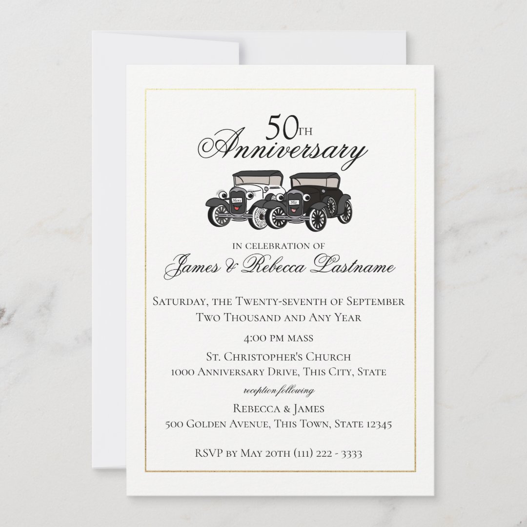 Antique Car Wedding Invitation | Zazzle