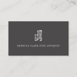 Antique Chair Business Card | Charcoal | Zazzle