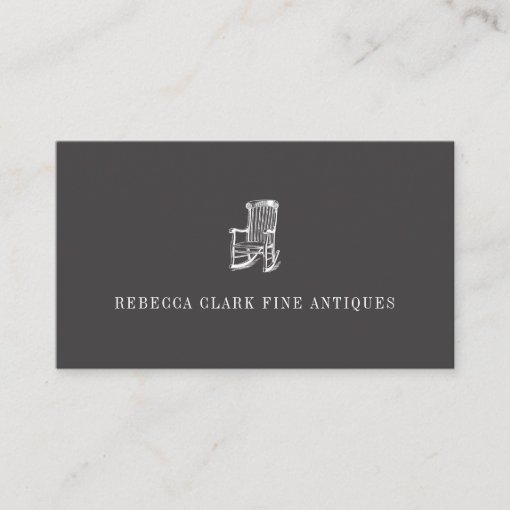 Antique Chair Business Card | Charcoal | Zazzle